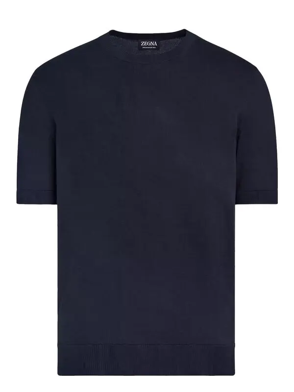 Zegna Fine-knit Cotton T-shirt - Blue