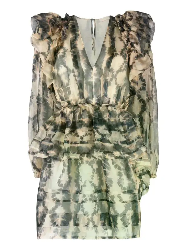Ulla Johnson Adelaide Abstract-print Silk Minidress - Neutrals