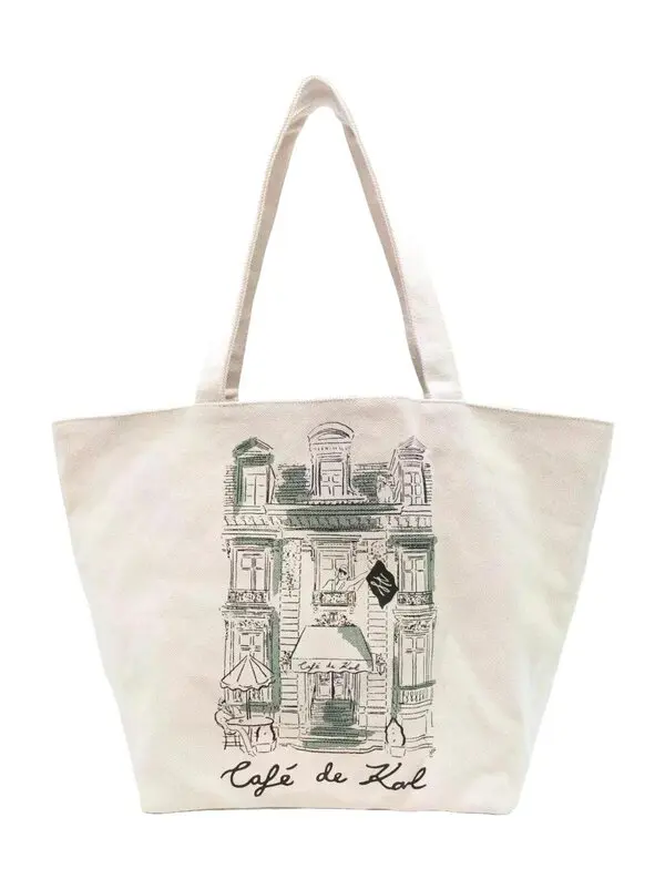 Karl Lagerfeld Reversible Canvas Tote Bag - Neutrals
