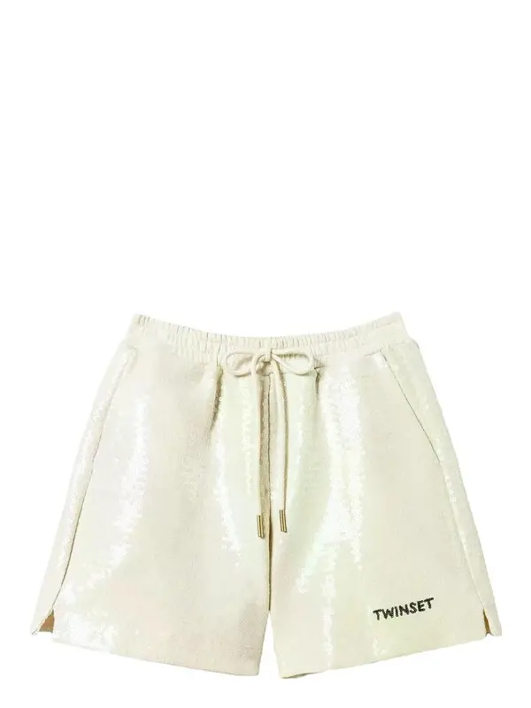 TWINSET Sequin-embellished Shorts - Neutrals