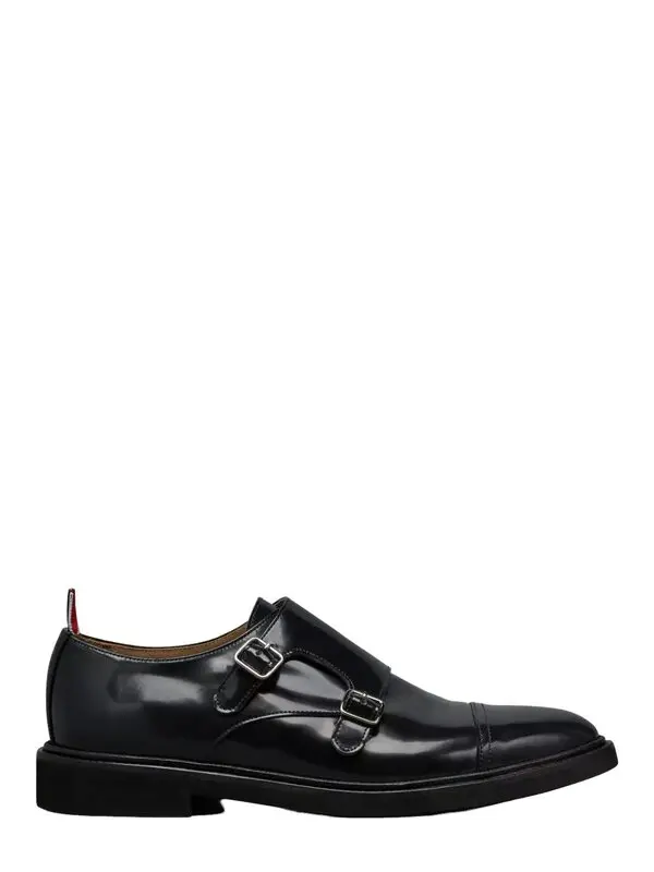 Thom Browne Soft Spazzolato Oxford Double Monk Strap Shoes - Black