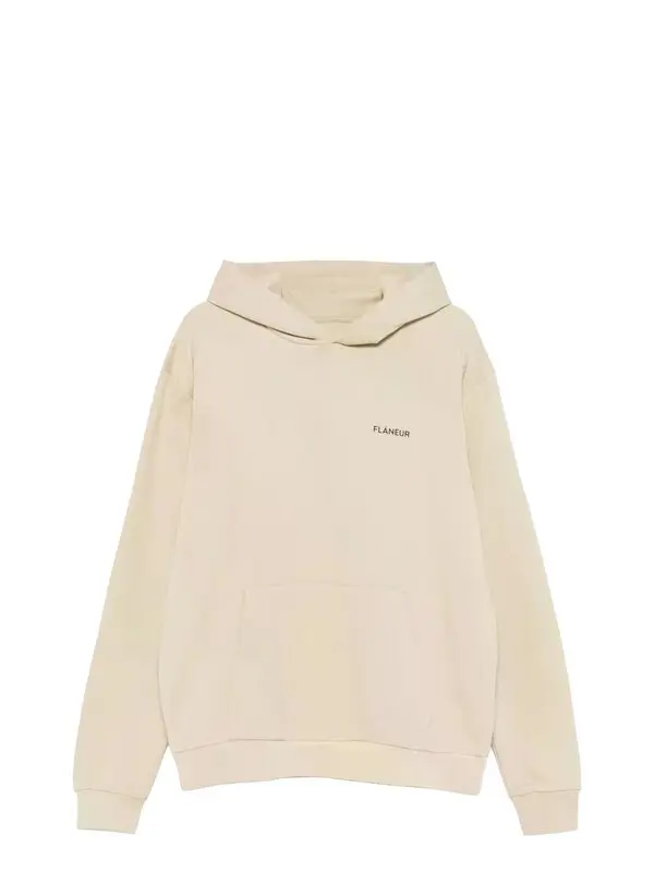 FLANEUR Rubberised-logo Hoodie - Neutrals