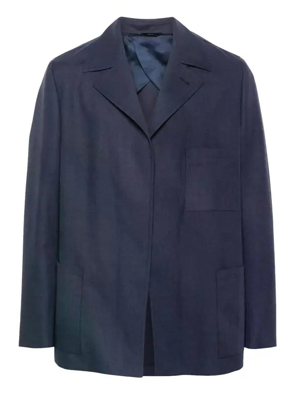 Fendi Single-breasted Wool Blazer - Blue