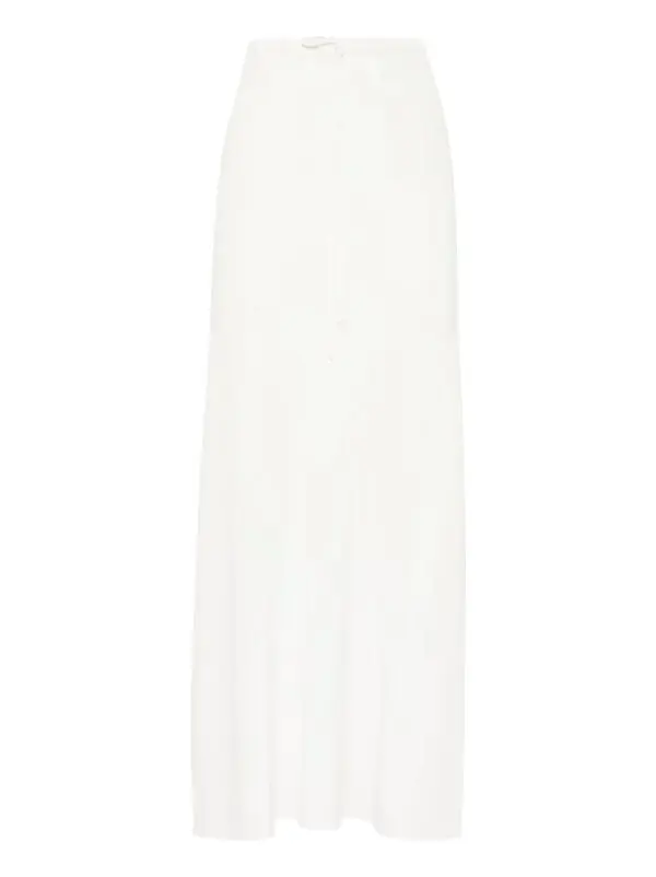 Brunello Cucinelli Maxi Skirt With Side Slits - White