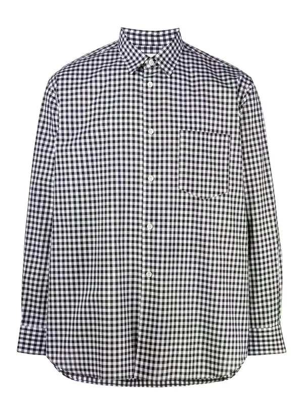 Comme Des Garçons Gingham-check Print Cotton Shirt - Black