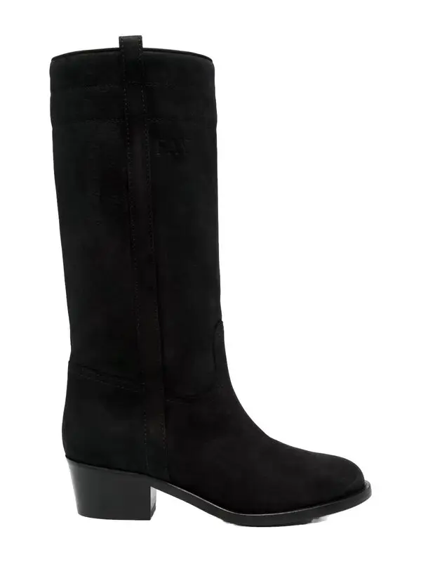 FAY 45mm Suede Boots - Black