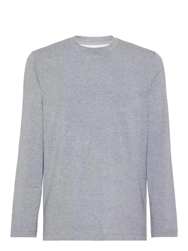 Brunello Cucinelli Round-neck Long-sleeve T-shirt - Grey