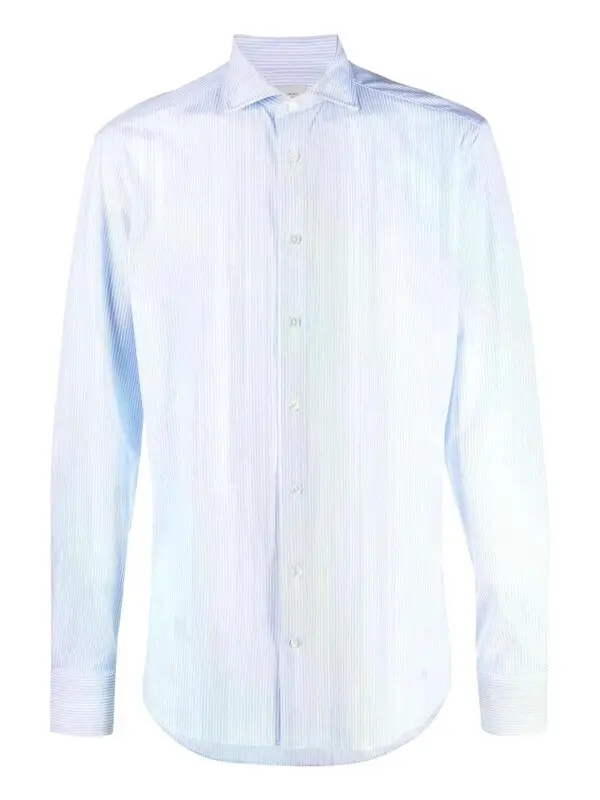 TRAIANO MILANO Rossini Striped Shirt - Blue