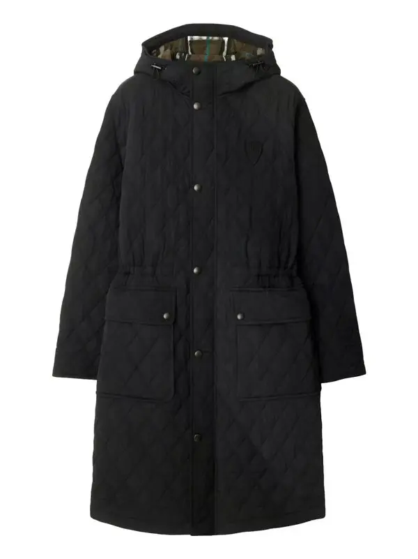 Burberry Quilted Parka Coat - Black