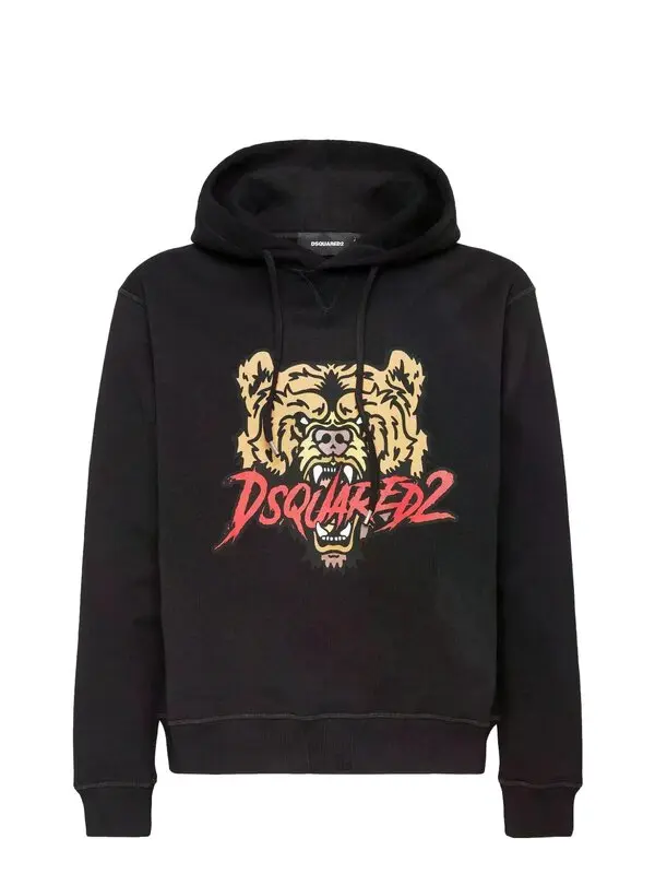 Dsquared2 Bear Logo Hoodie - Black