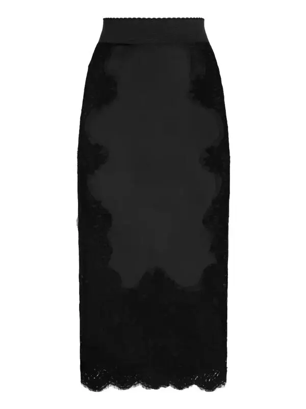 Dolce & Gabbana Satin Midi Skirt - Black