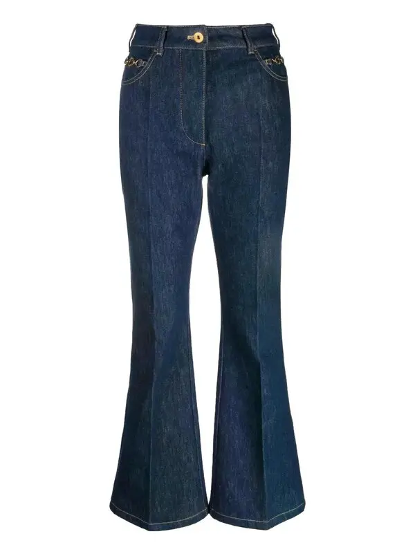 PATOU Organic Denim Flared Jeans - Blue