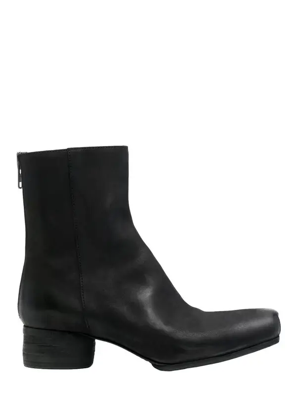 UMA WANG 45mm Zip-up Leather Ankle Boots - Black