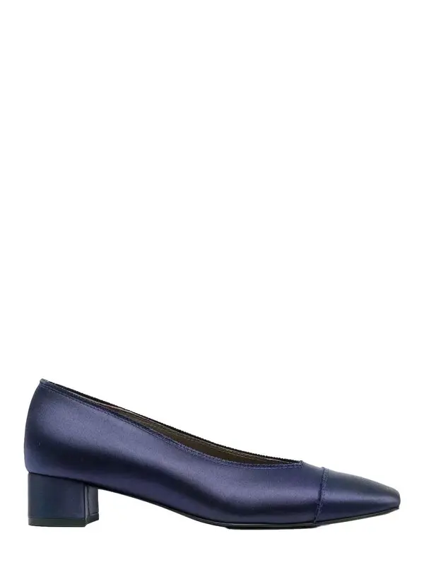 PEDRO GARCIA Satin-finish Low-heeled Pumps - Blue