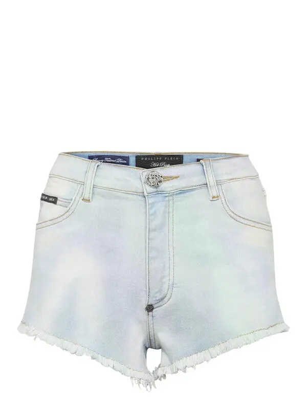 Philipp Plein Logo-appliqué Denim Shorts - Blue