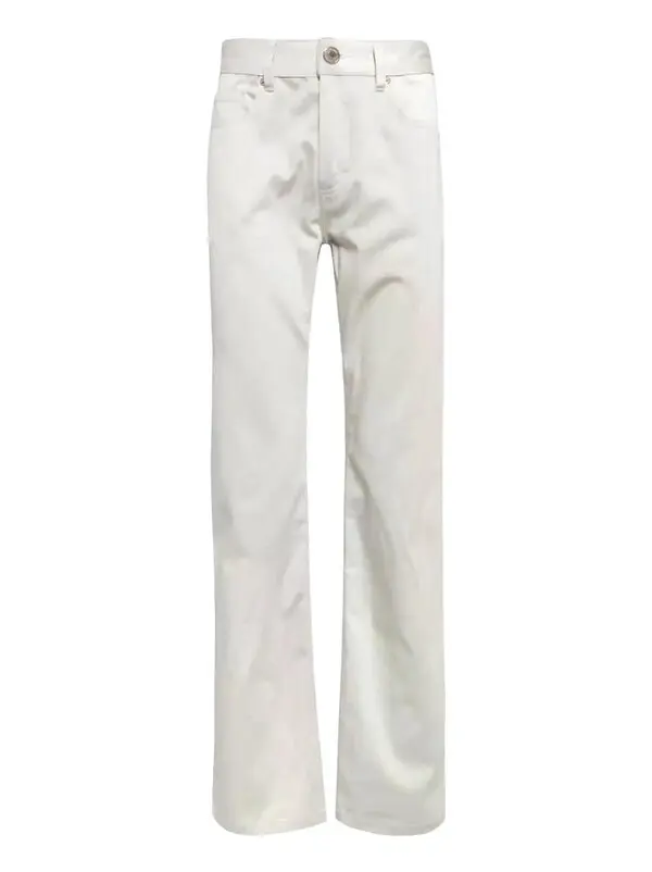 AMI Paris Logo-patch Straight Trousers - White