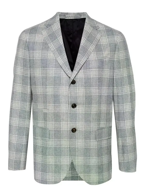 Eleventy Checkered Blazer - Blue