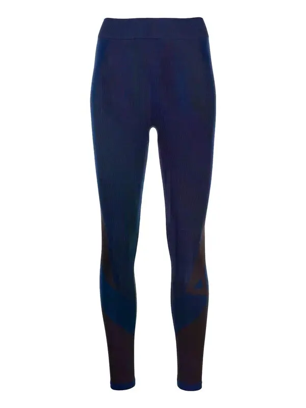 Y3 Seamless Colorblock-knit Tights - Black