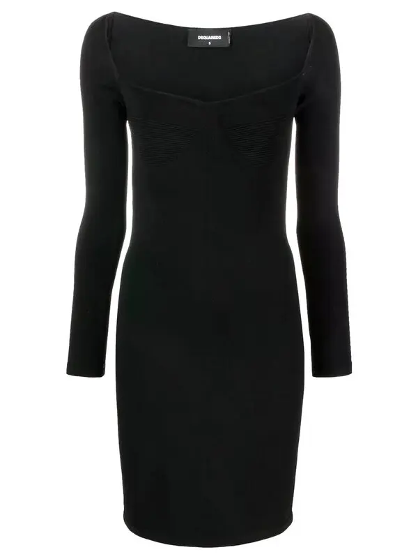 Dsquared2 Long-sleeved Mini Dress - Black