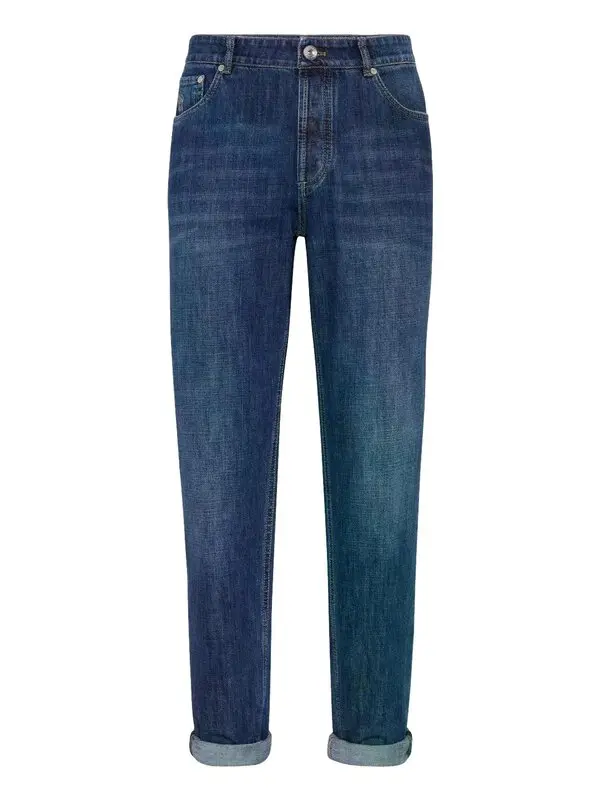 Brunello Cucinelli Mid-rise Tapered Jeans - Blue