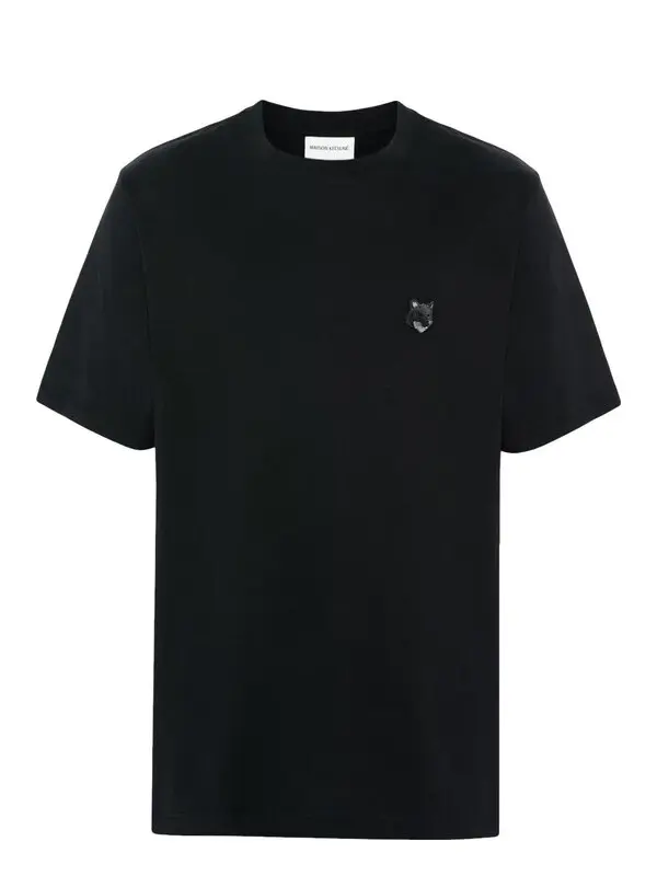 Maison Kitsuné Fox-patch Cotton T-shirt - Black