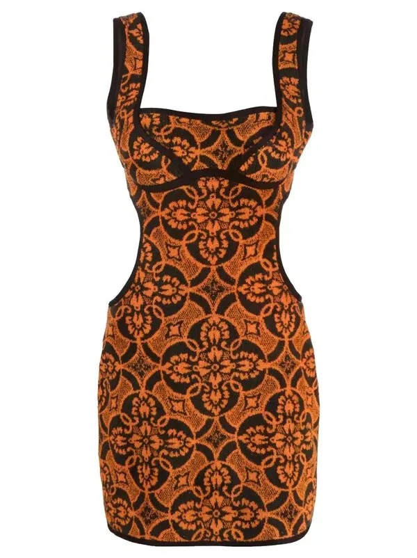 MARINE SERRE Towels Cut-out Minidress - Red