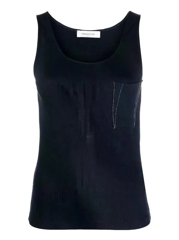 Fabiana Filippi Sleeveless Top With Pocket - Blue
