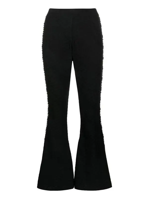 IZAAK AZANEI Knitted Embellished Flared Trousers - Black