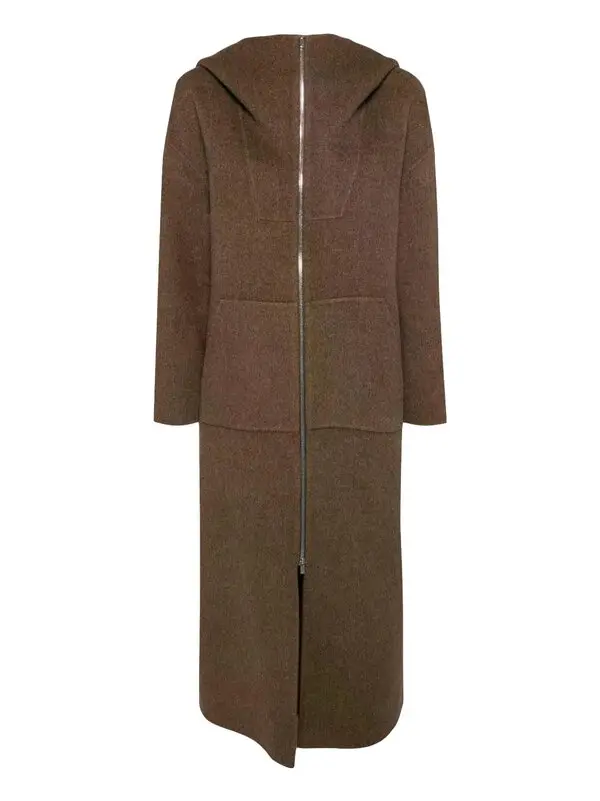 Goen.j Zip-up Hooded Coat - Brown