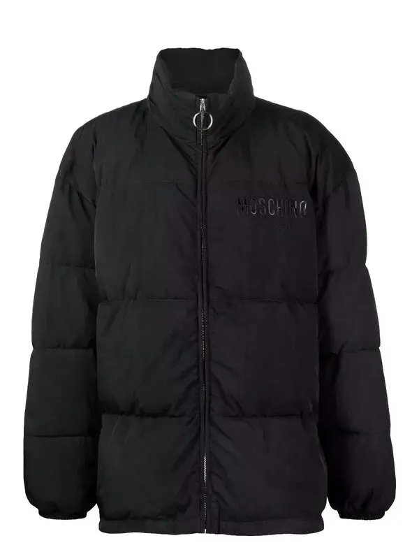 Moschino Logo-print Padded Coat - Black