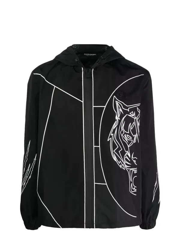 PLEIN SPORT Tiger Court Edition Windbreaker Jacket - Black