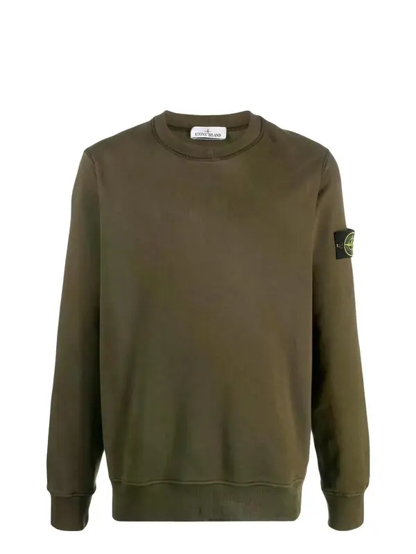 Stone Island Compass-patch Cotton Sweatshirt - Green