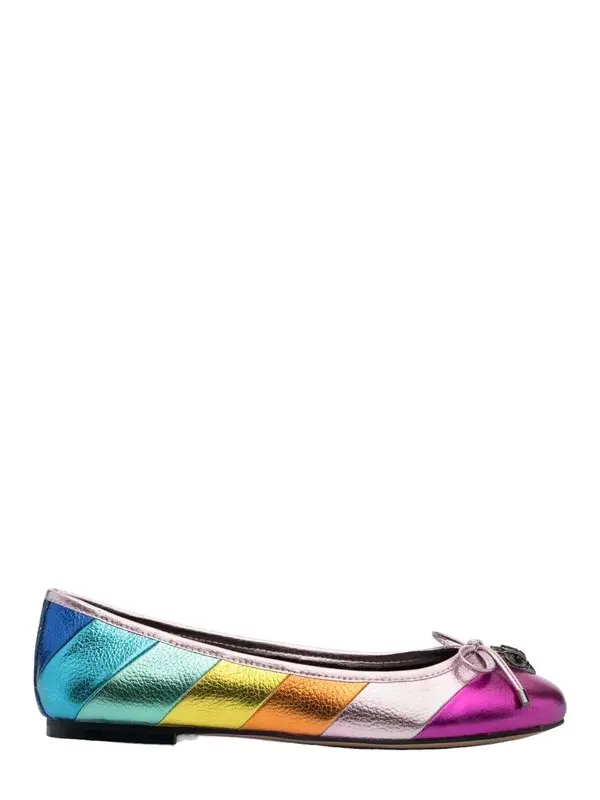 Kurt Geiger Esme Metallic-effect Ballerinas - Pink