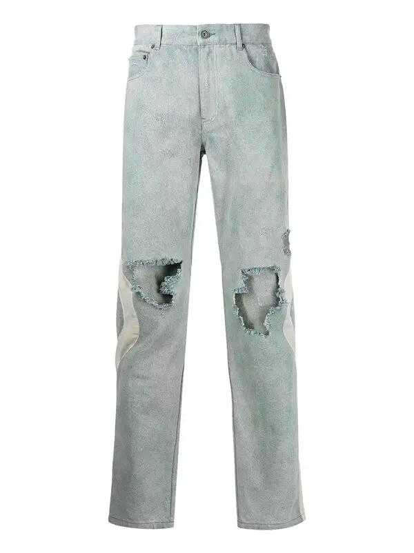 MOSTLY HEARD RARELY SEEN Ripped Straight-leg Jeans - Blue
