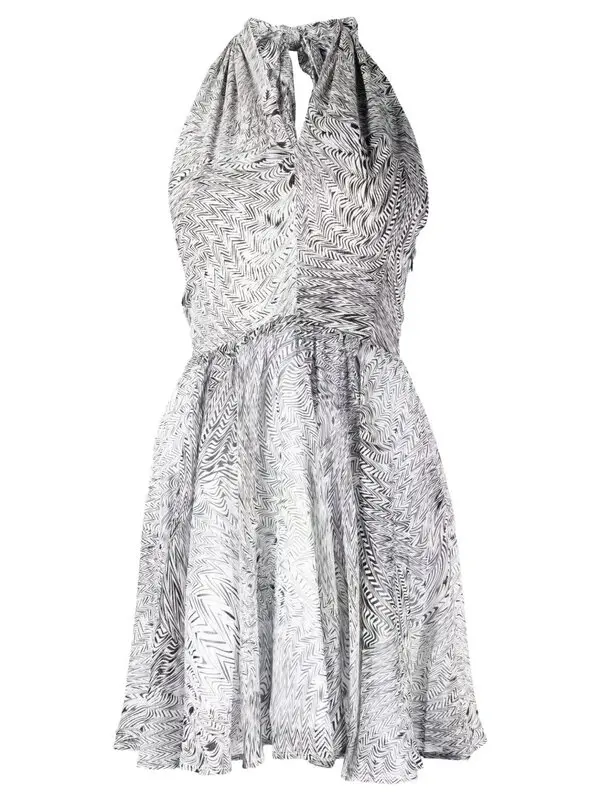 Federica Tosi Abstract-print Silk Dress - White