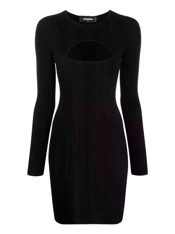 Dsquared2 Cut-out Detail Long-sleeve Minidress - Black