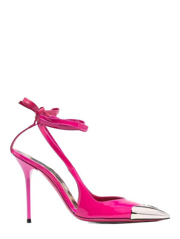 Philipp Plein Crystal Skull 105mm Leather Pumps - Pink