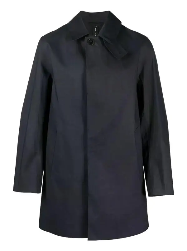 Mackintosh Single-breasted Cotton Coat - Blue