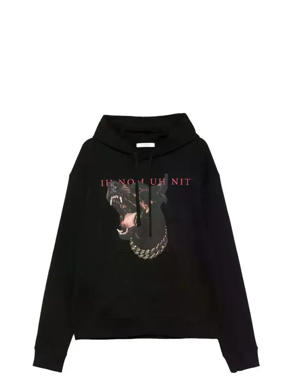 IH NOM UH NIT Dog-print Hoodie - Black