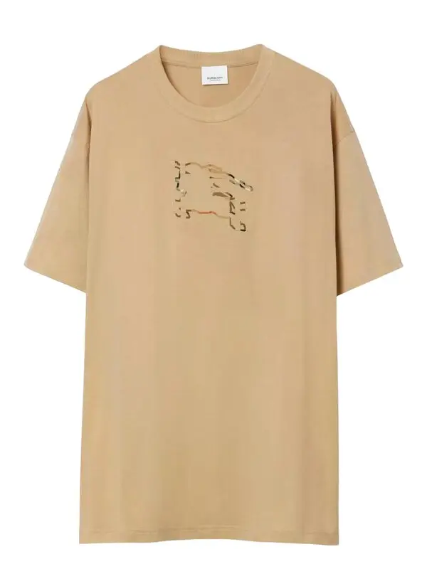 Burberry Equestrian Knight-motif Cotton T-shirt - Neutrals