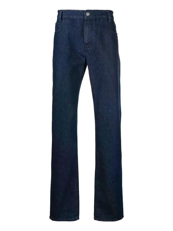 Raf Simons Bootcut Jeans With Logo Patch - Blue