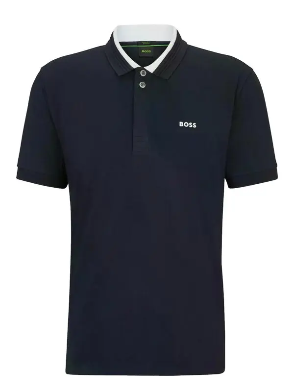 BOSS Logo-print Polo Shirt - Blue