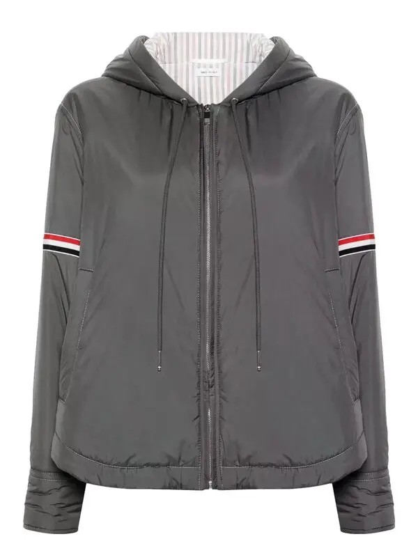 Thom Browne Down Hooded Jacket - Grey