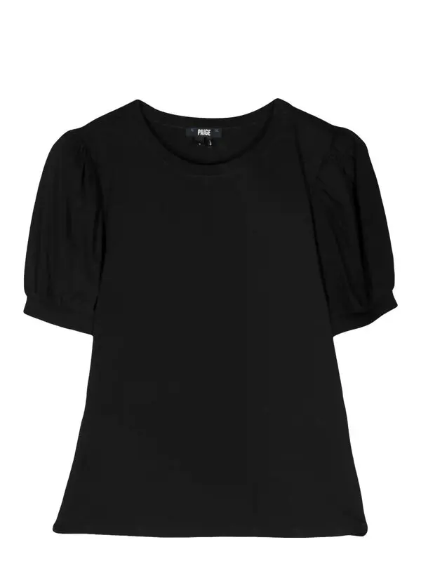 Paige Puff-sleeve T-shirt - Black