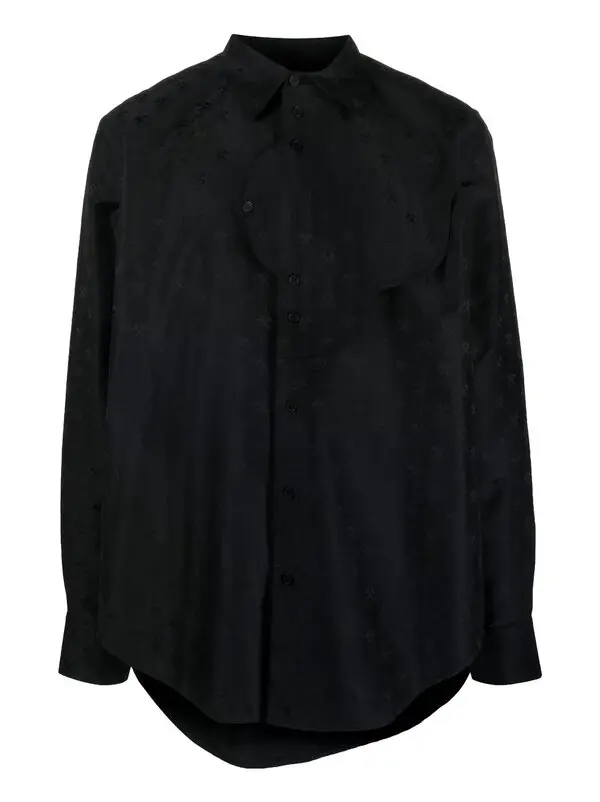 GMBH Hammer-jacquard Button-up Shirt - Black