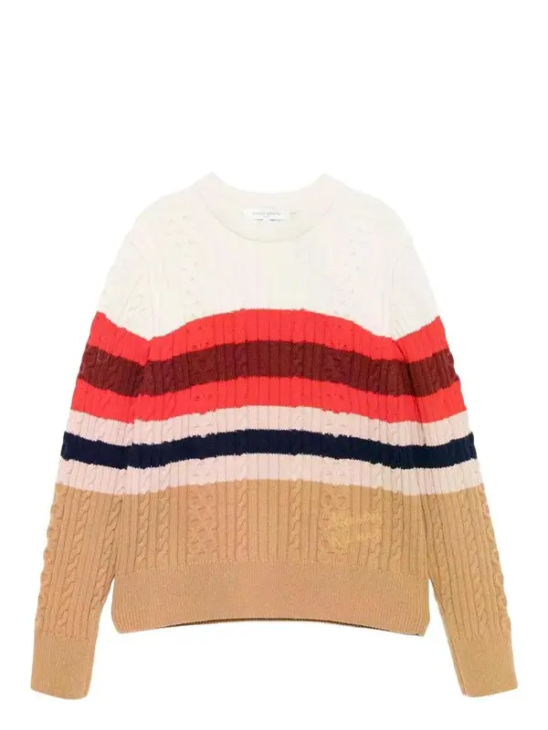 Maison Kitsuné Striped Cable Knit Jumper - Multicolour