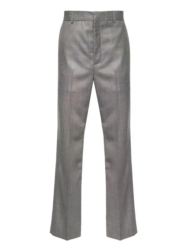 Acne Studios Pressed-crease Mélange Straight-leg Trousers - Grey