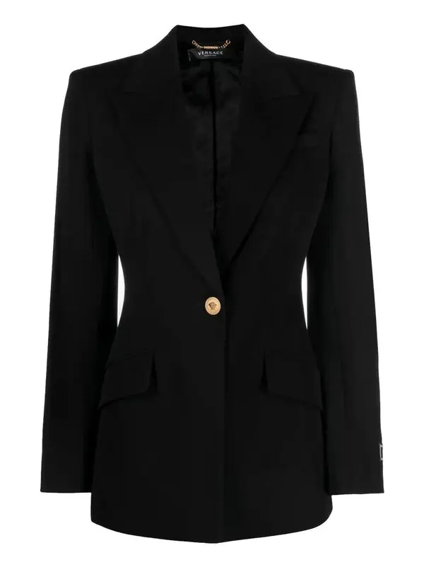 Versace Single-breasted Wool Blazer - Black