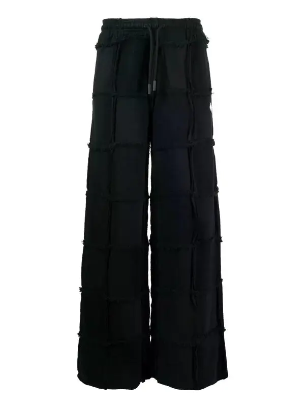 COUNTY OF MILAN Inside-out Frayed Drawstring Trousers - Black