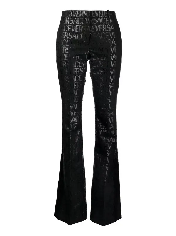 Versace Allover Flared Trousers - Black